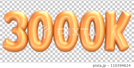 Golden 30000K Follows Number 3D Renderのイラスト素材 [110394624] - PIXTA