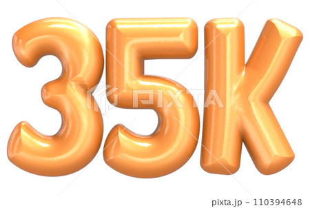 Golden 35K Follows Number 3D Renderのイラスト素材 [110394648] - PIXTA