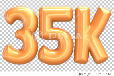 Golden 35K Follows Number 3D Renderのイラスト素材 [110394648] - PIXTA