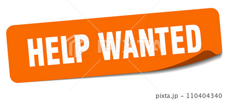 help wanted sticker. help wanted labelのイラスト素材 [110404340] - PIXTA