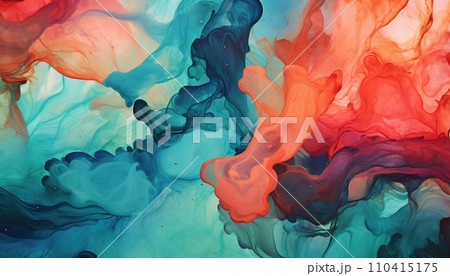 mesmerizing abstract liquid ink flow swirls,...のイラスト素材 [110415175] - PIXTA