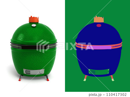 Small barbecue green color BBQ grill for...のイラスト素材 [110417302] - PIXTA
