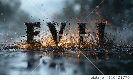 AI-generated content. The word evil is spelled...のイラスト素材 [110421770 ...