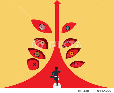 Those in power keep an eye on. mission or...のイラスト素材 [110442355] - PIXTA