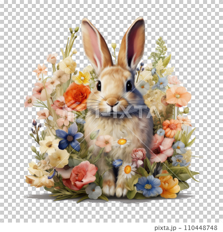 bunny easter card, in the style of dutch...のイラスト素材 [110448748] - PIXTA