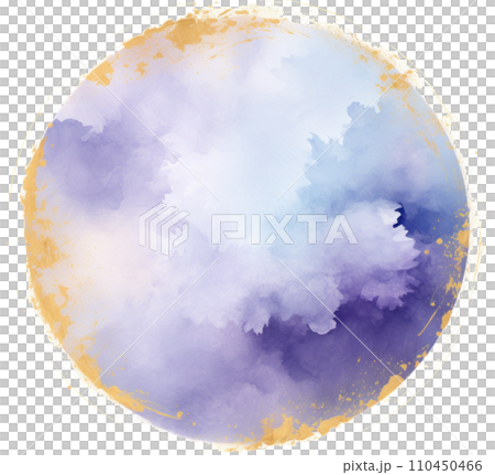 blue abstract watercolor splatter circle with...のイラスト素材 [110450466] - PIXTA