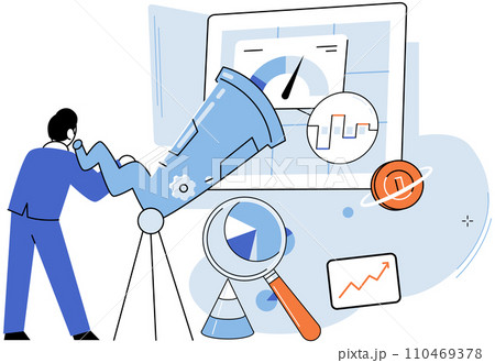 Key metrics. Vector illustration. The...のイラスト素材 [110469378] - PIXTA