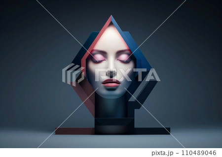 3d abstract human head,face, Psychic waves...のイラスト素材 [110489046] - PIXTA