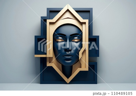 3d abstract human head,face, Psychic waves...のイラスト素材 [110489105] - PIXTA