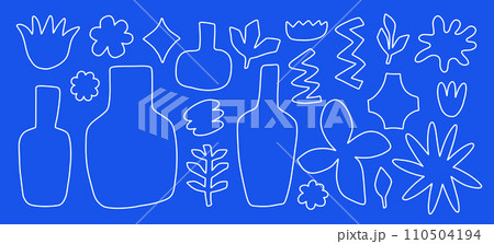 Cut out abstract organic shapes. Outline forms setのイラスト素材 [110504194 ...
