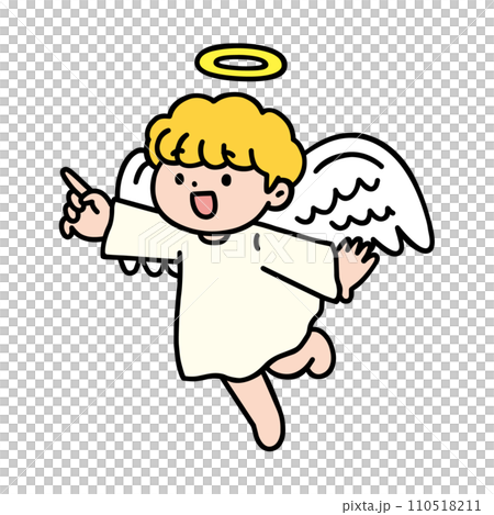 Cute angel pointing - Stock Illustration [110518211] - PIXTA