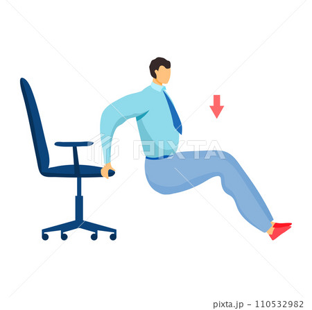Cartoon man falling from office chair, accident...のイラスト素材 [110532982 ...