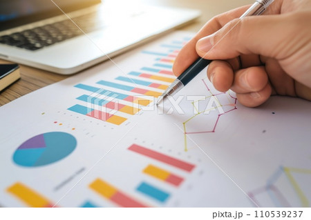 AI-generated content. Business people analyze...のイラスト素材 [110539237] - PIXTA