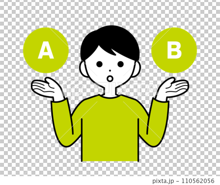 A man comparing A and B - Stock Illustration [110562056] - PIXTA