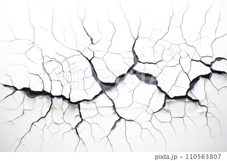 Big crack in white background. Top view. AI...のイラスト素材 [110563807] - PIXTA