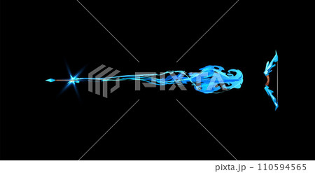 Bow with shooting arrow, blue explosion beam...のイラスト素材 [110594565] - PIXTA