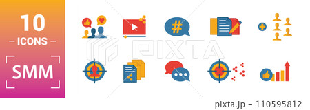 Smm icon set. Include creative elements...のイラスト素材 [110595812] - PIXTA