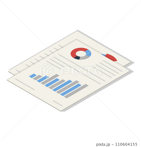 Office graph paper icon set. Isometric set of...のイラスト素材 [110604155] - PIXTA