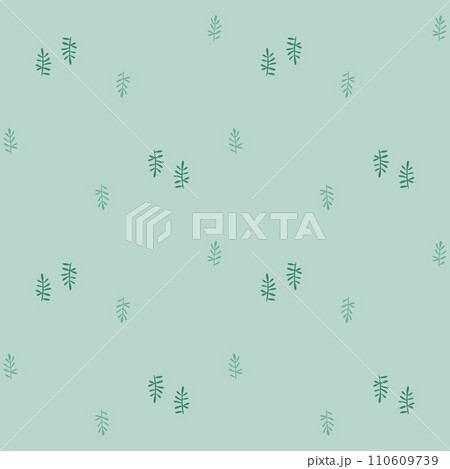 Floral Seamless Pattern of Sparse Tiny Leaves...のイラスト素材 [110609739] - PIXTA