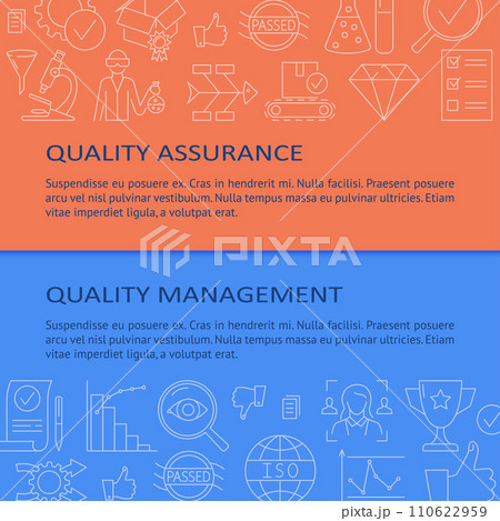 Quality assurance and management banner templatesのイラスト素材 [110622959 ...
