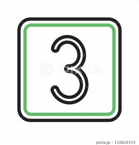 Keycap Digit Three icon vector image.のイラスト素材 [110629155] - PIXTA