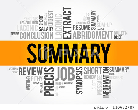 Summary word cloud collage, business concept...のイラスト素材 [110652787] - PIXTA