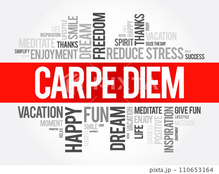 Carpe Diem word cloud collage, concept backgroundのイラスト素材 [110653164 ...