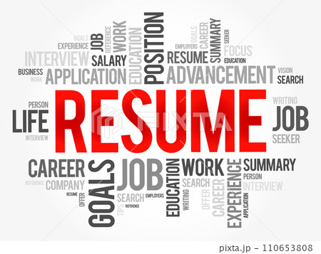 Resume word cloud collage, business concept...のイラスト素材 [110653808] - PIXTA