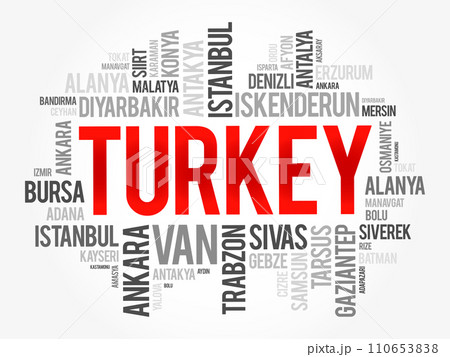 List of cities in Turkey word cloud collage,...のイラスト素材 [110653838] - PIXTA