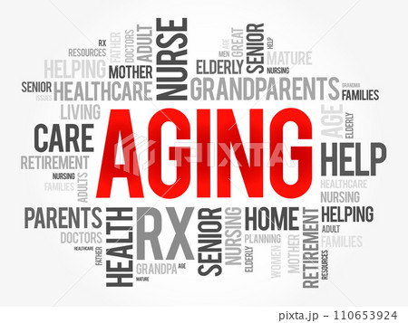 Aging word cloud collage, social concept...のイラスト素材 [110653924] - PIXTA