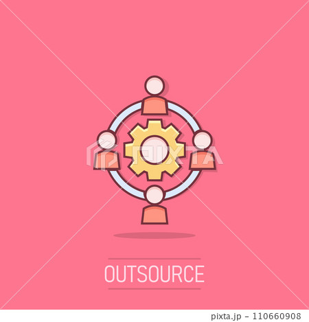 Vector cartoon outsourcing collaboration icon...のイラスト素材 [110660908] - PIXTA