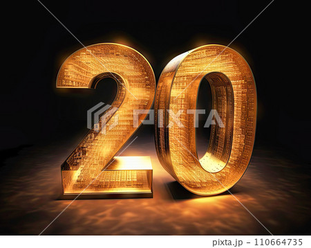 AI-generated content. digital creative numbers 20のイラスト素材 [110664735 ...