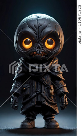 Scary monster in dark room illustrationのイラスト素材 [110671828] - PIXTA