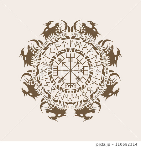 Dragon circle runic symbolのイラスト素材 [110682314] - PIXTA