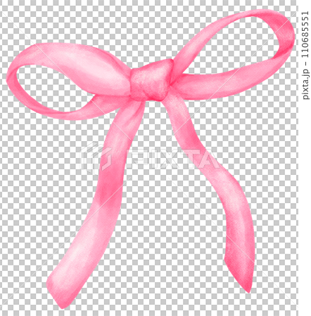 Hot Pink Coquette ribbon bow watercolor - Stock Illustration [110685551 ...