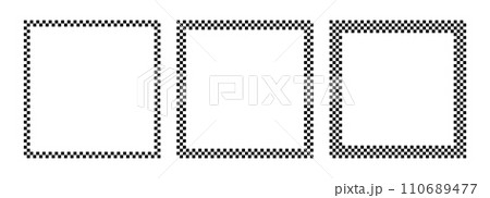 Square checker frames. Racing chess borders....のイラスト素材 [110689477] - PIXTA