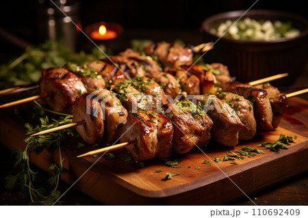 Sizzling Delights Juicy and Flavorful Large...のイラスト素材 [110692409] - PIXTA