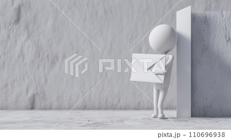 Messenger of Communication: Stick Figure with a...のイラスト素材 [110696938 ...