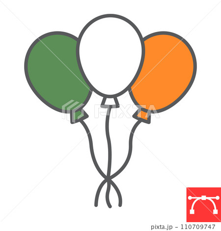 Balloons in irish flag line color icon,...のイラスト素材 [110709747] - PIXTA