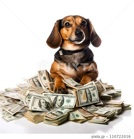 Cool rich successful dog with money.のイラスト素材 [110722016] - PIXTA