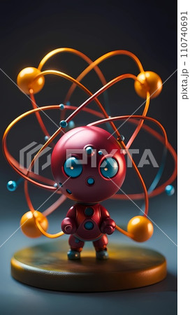 3D atom cartoon character design concept...のイラスト素材 [110740691] - PIXTA