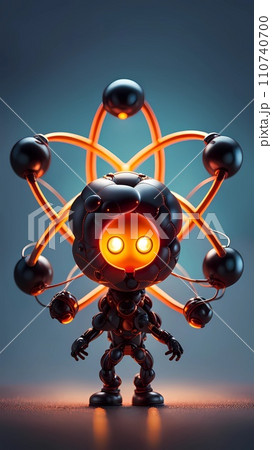 3D atom cartoon character design concept...のイラスト素材 [110740700] - PIXTA