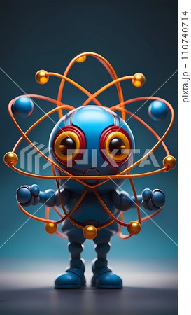3D atom cartoon character design concept...のイラスト素材 [110740714] - PIXTA