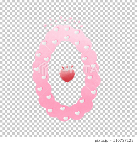 Pink png number with heartのイラスト素材 [110757125] - PIXTA