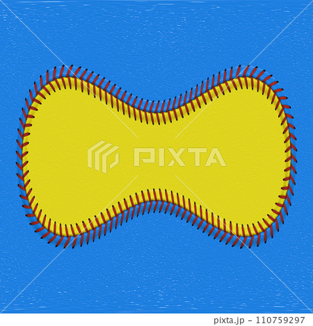 Close-up of yellow-blue baseball ball....のイラスト素材 [110759297] - PIXTA
