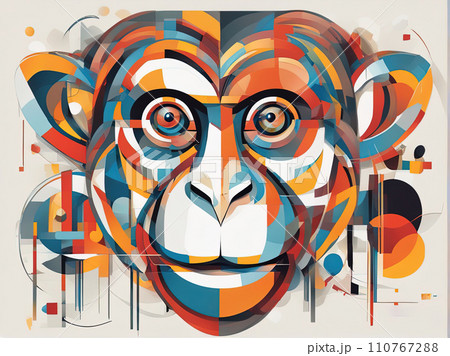 abstract painting of a monkeyのイラスト素材 [110767288] - PIXTA