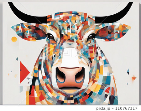 abstract painting of a ox のイラスト素材 [110767317] - PIXTA