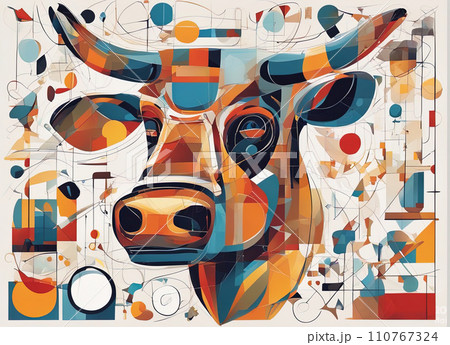 abstract painting of a ox のイラスト素材 [110767324] - PIXTA