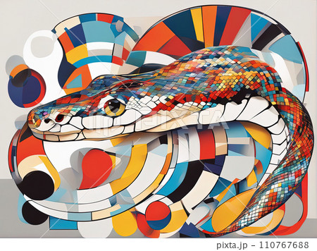 abstract painting of snake のイラスト素材 [110767688] - PIXTA