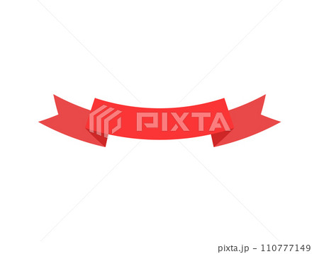 Red ribbons. Promotion flags collection. Vector...のイラスト素材 [110777149 ...